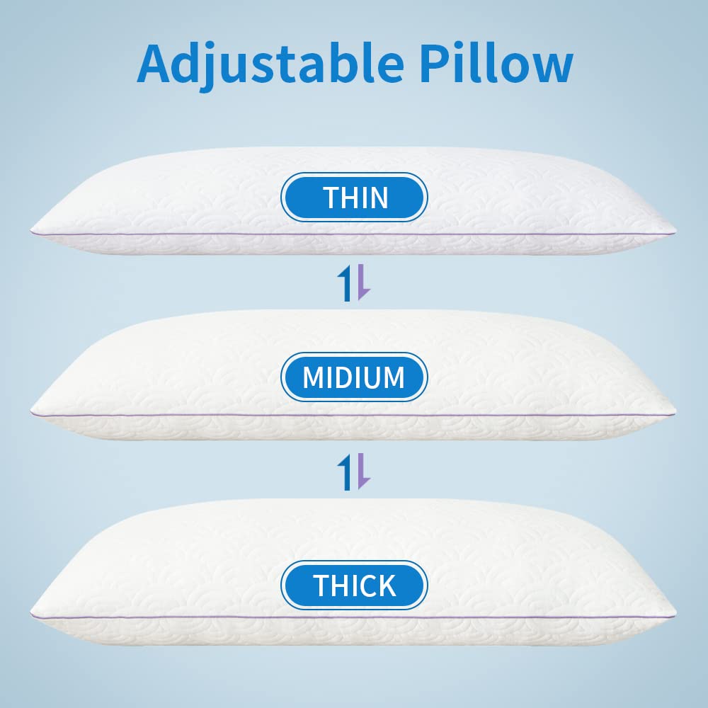 MOLCLCUY Body Pillow for Adults Pillows for Sleeping Shredded Memory Foam Cooling Pillow Cover Body Pillows