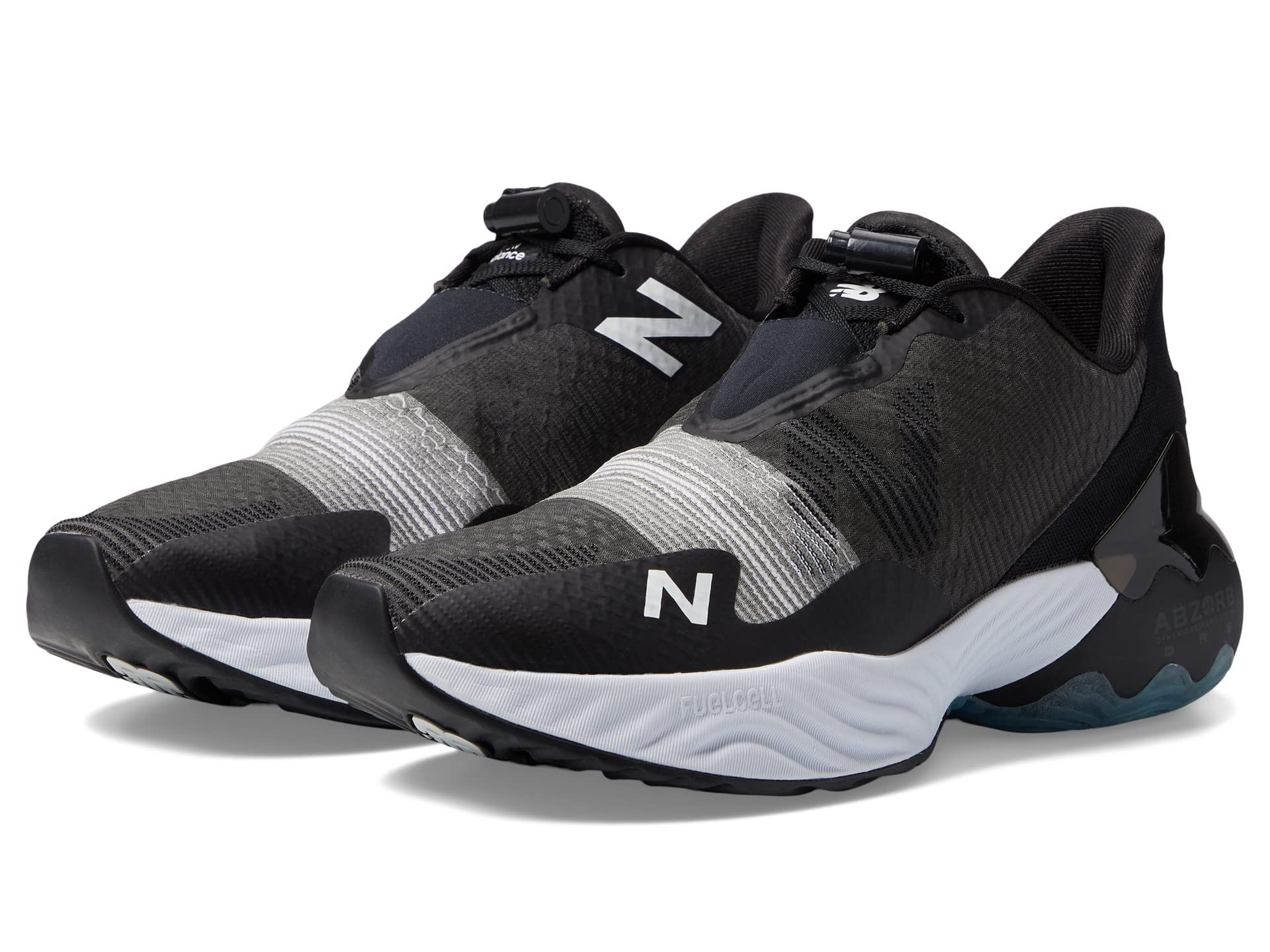 New Balance Men's FuelCell Rebel TR V1 Running Shoe, Black/White, 8.5 Wide