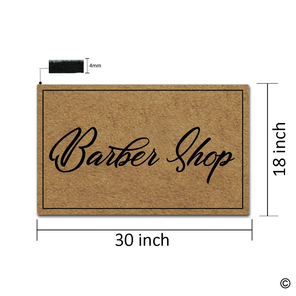 MsMr Funny Door Mat Entrance Floor Mat Barber Shop Non-Slip Doormat Welcome Mat 30 inch by 18 inch Machine Washable Non-Woven Fabric