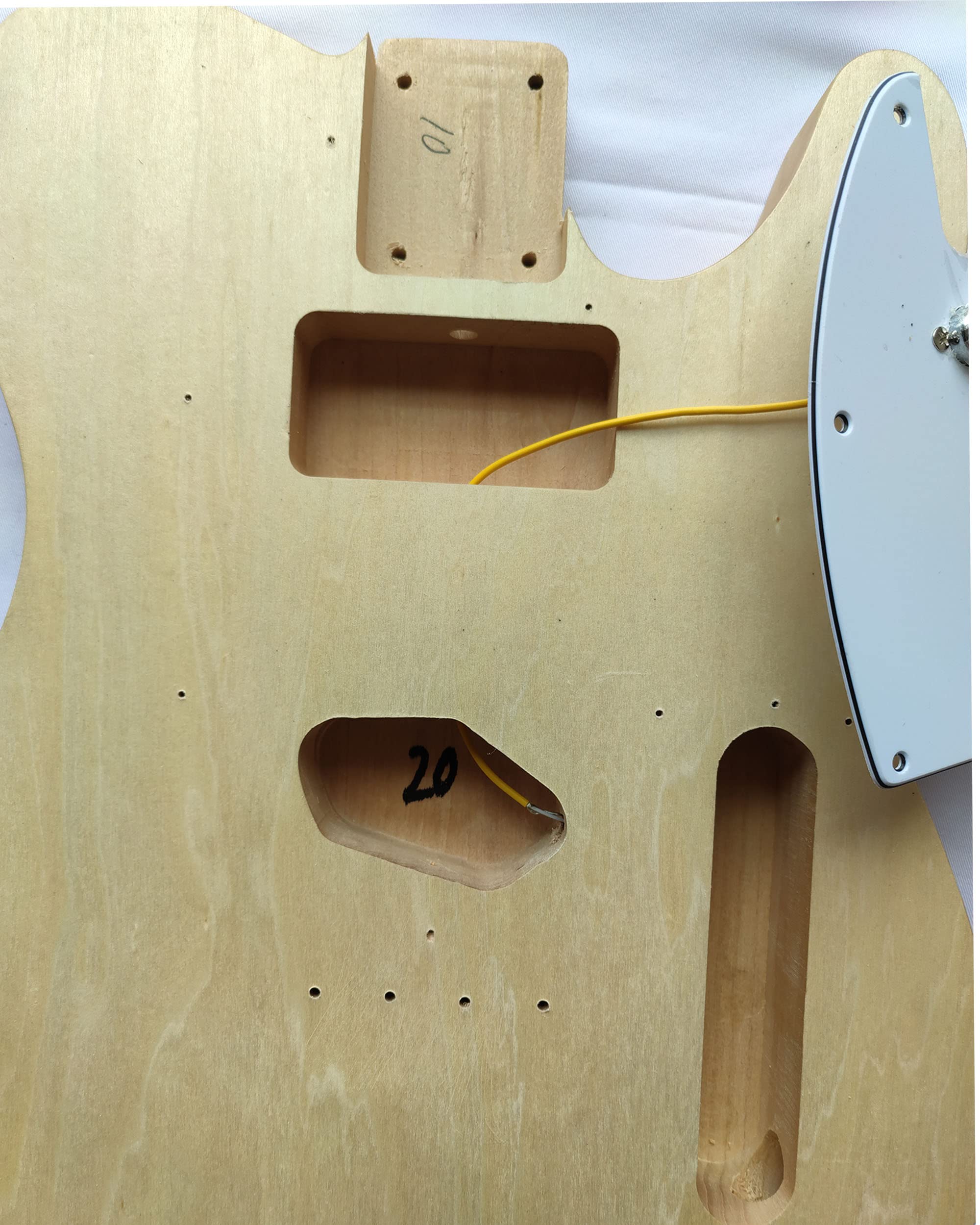 TL Style DIY Unfinished 6 String Electric Guitar Kit Basswood Body With Sanding Sealer,Maple Neck Rosewood Fingerboard,Includes All Parts