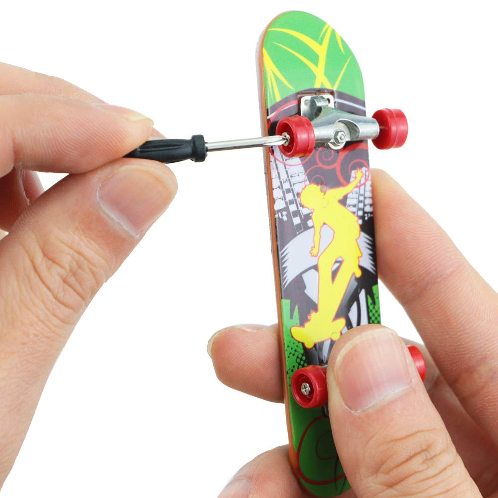 Oruuum Mini Finger Sports Skateboards/Bikes/Swing Boards, Mini Fingerboards Finger Mountain Bicycles with Endoluminal Metallic Stents Matte Surface (7 Packs)