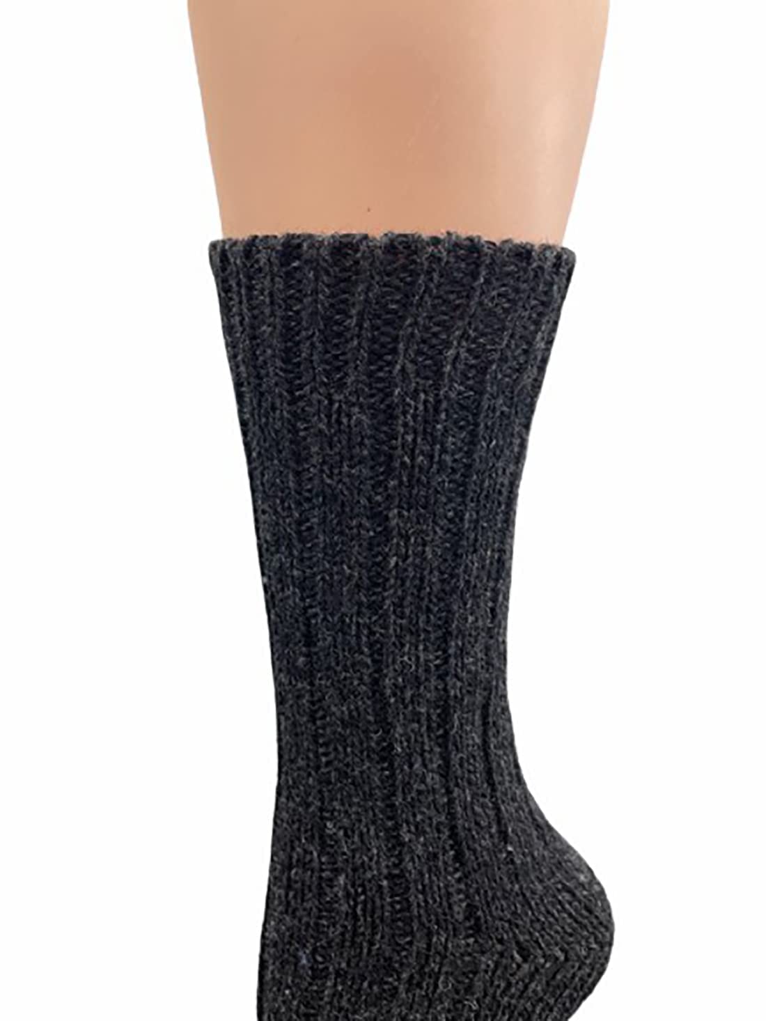 Sierra Socks Women's Thick Hiking Warm Wool Crew Socks (Black/Charcoal, Large)