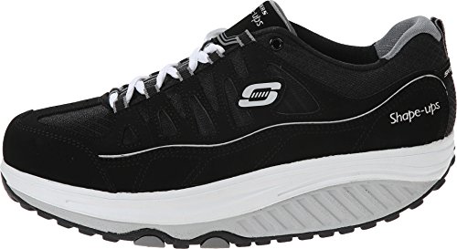 Skechers Women's Shape Ups 2.0 Comfort Stride Fashion Sneaker, Black/White, 6.5 M US
