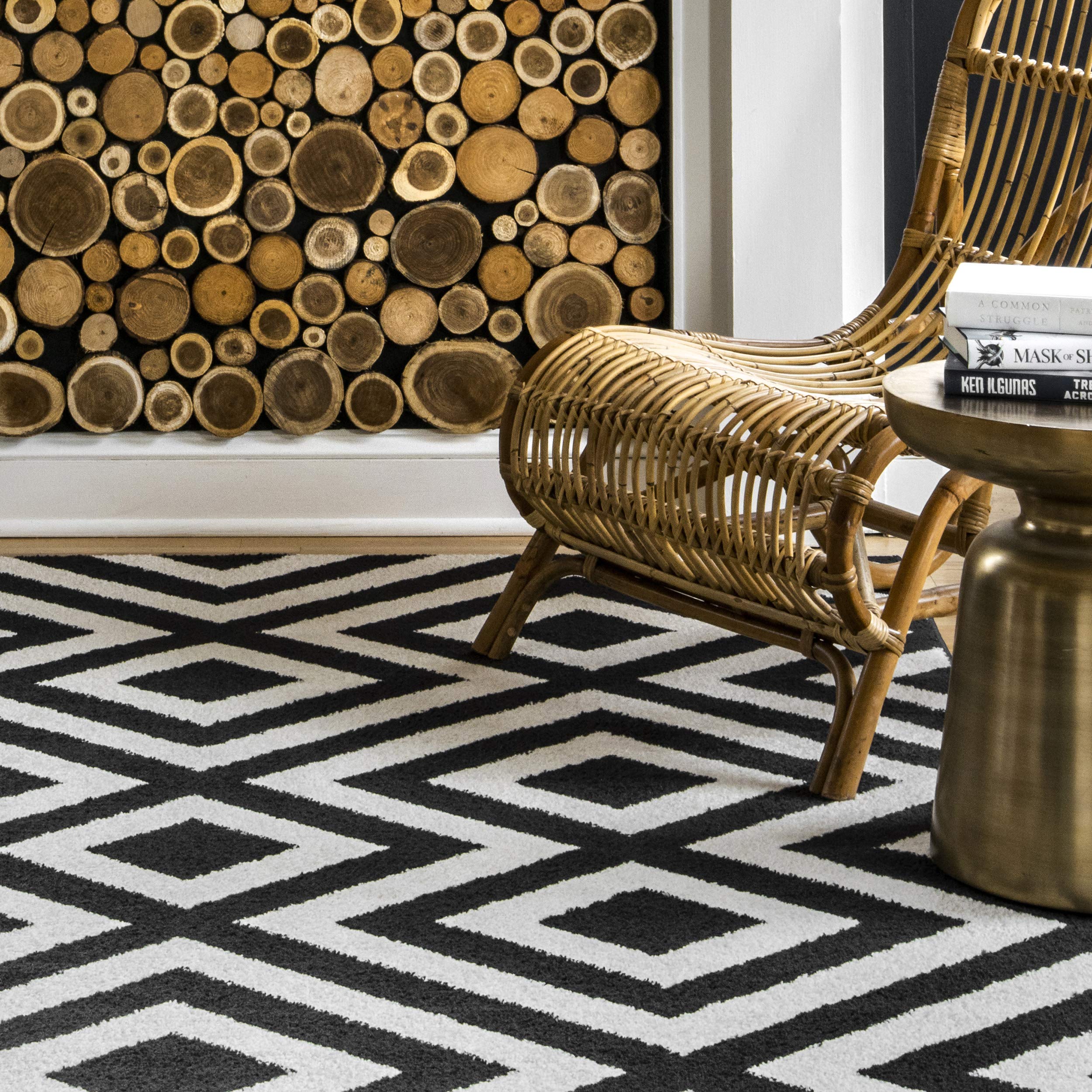 nuLOOM Zadie Geometric Accent Rug, 3x5, Black