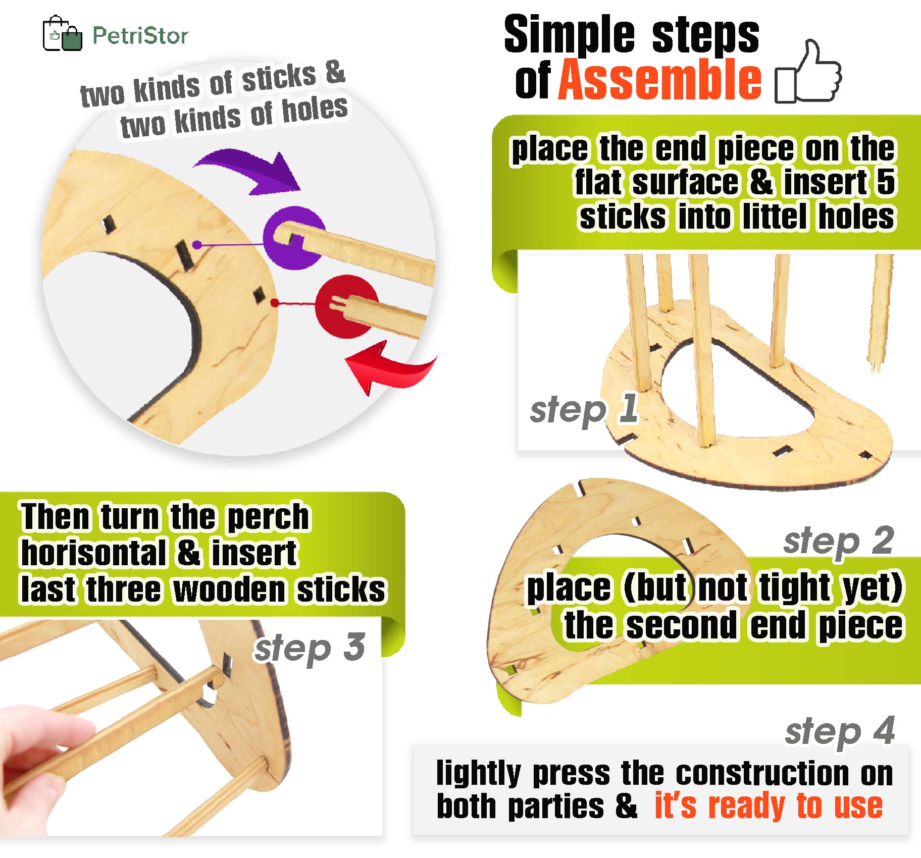 Wooden Chicken Perch for Baby Chick - Chick Roosting Bar with 7 Crossbars - Chick Roost for Brooder - Chicken Roosting Bars - Baby Chick Perch - Baby Chicken Toy