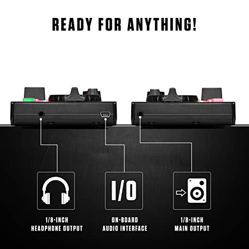 Numark DJ2GO2 Touch β Compact 2 Deck USB DJ Controller For Serato DJ with a Mixer / Crossfader, Audio Interface and Touch Capacitive Jog Wheels,Black