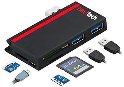 Navitech 2 in 1 Laptop/Tablet USB 3.0/2.0 HUB Adapter/Micro USB Input with SD/Micro SD Card Reader Compatible with ASUS Chromebook Flip C214 11.6"