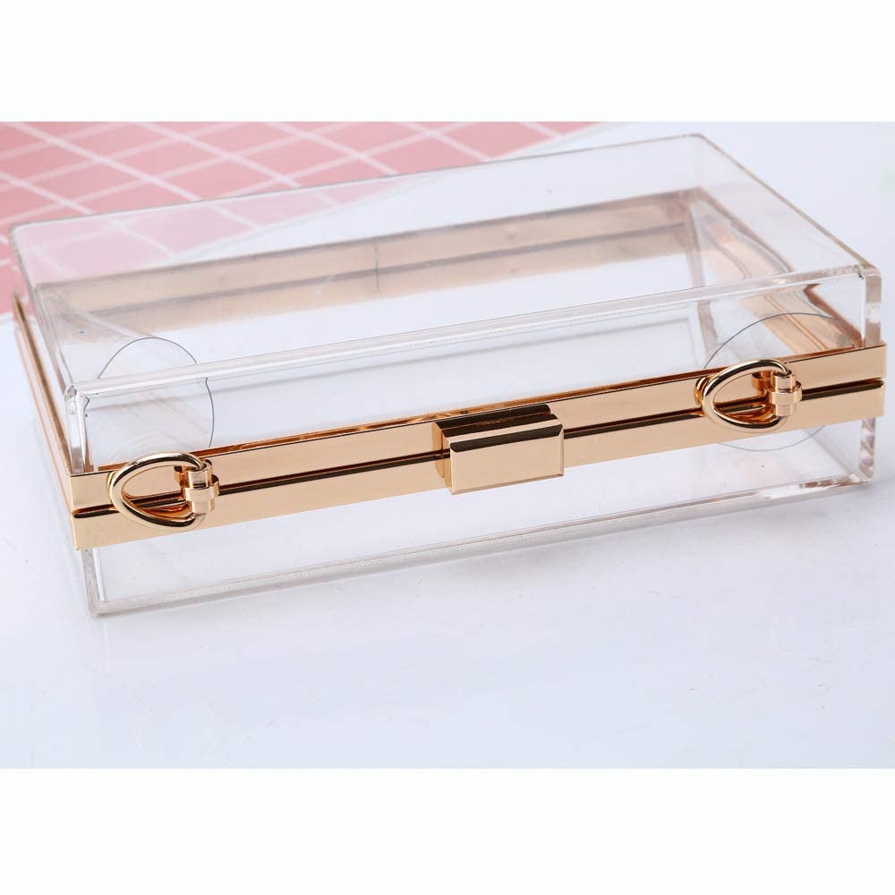 missfiona Womens See Through Acrylic Evening Clutch Candy Color Transparent Prom Hardbox Purse(Lime) 18 x 5 x 11 cm