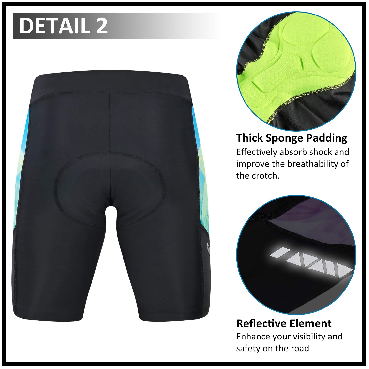 MUCUBAL Women's Bike Shorts with 3D Padded Compression Bicycle Shorts for Cycling,Spinning,Road Bike(Blue,XL)
