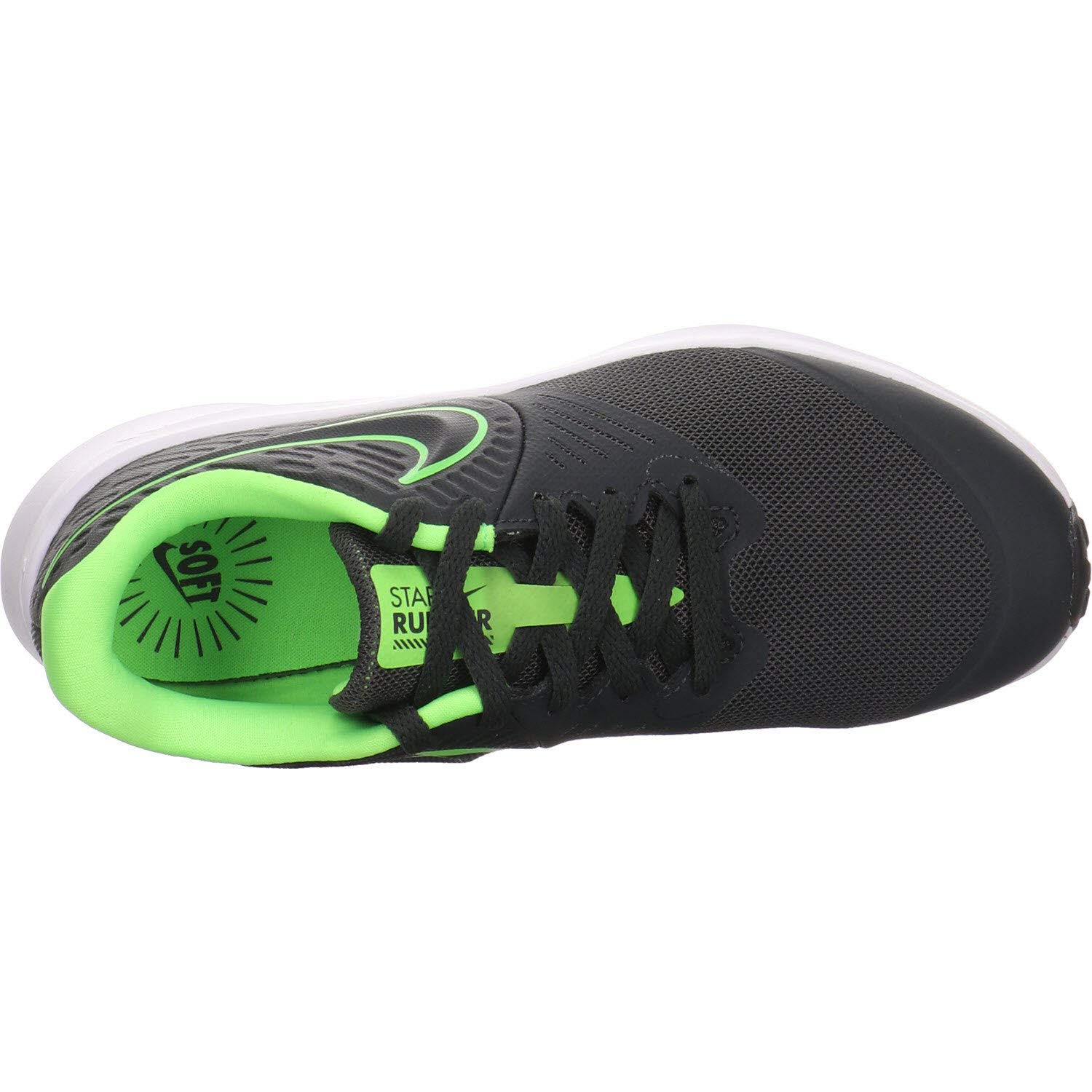 Nike Unisex-Child Star Runner 2 (GS) Sneaker, Anthracite/Electric Green-White, 7Y Youth US Big Kid