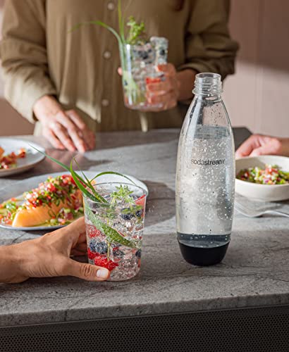 SodaStream Dishwasher Safe 2-Pack 1 Litre Carbonating Bottle - Black