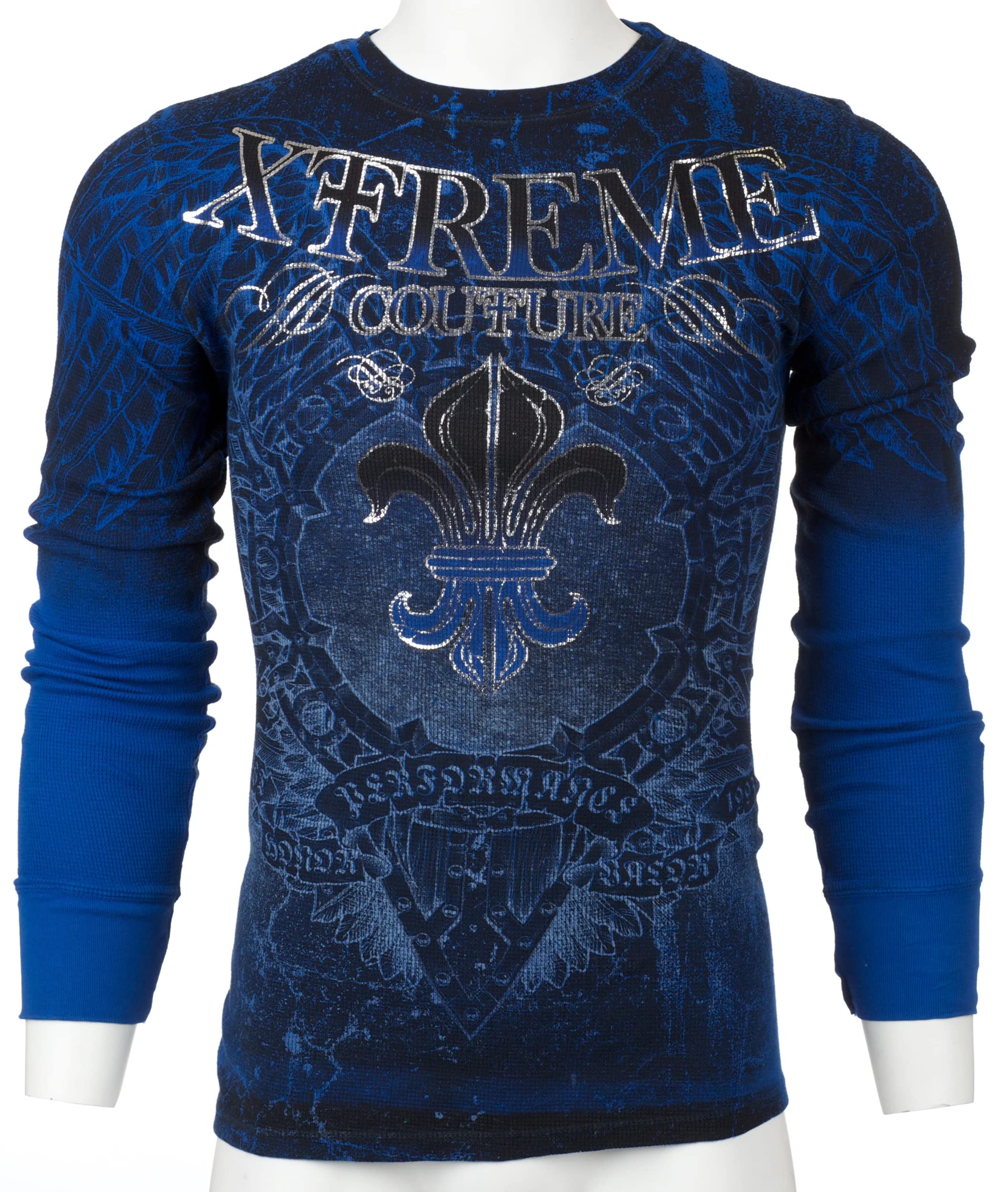 Xtreme Couture by Affliction Men's Thermal Shirt Honorable Blue 2XL