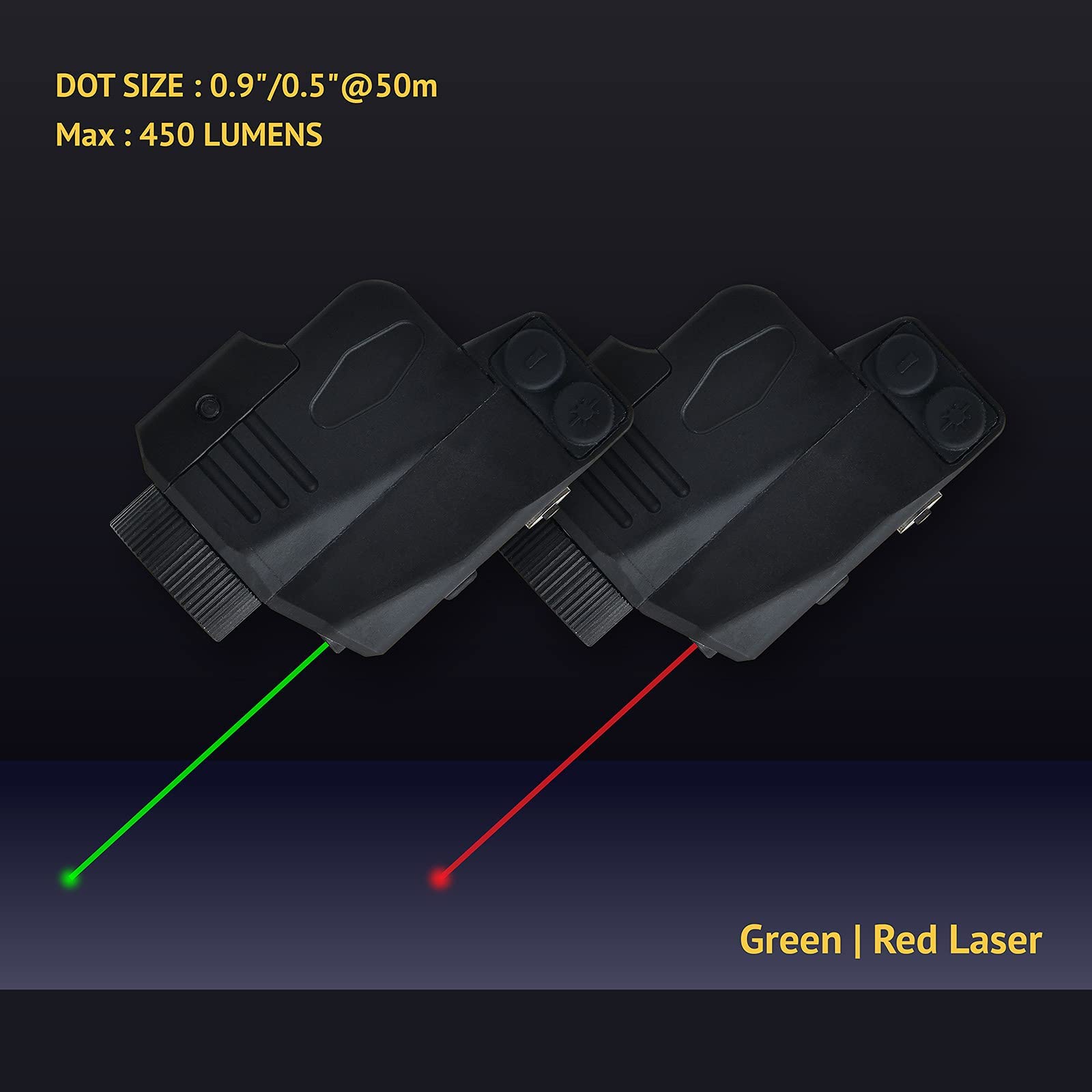 Pistol Light Laser, Rechargeable Green Laser Sight 450 Lumens, Rail Mounted Laser Flashlight Combo with Magnetic Charging, 5 Modes Pistol/Handgun/Shotgun Laser, LED with Quick Release Strobe Function