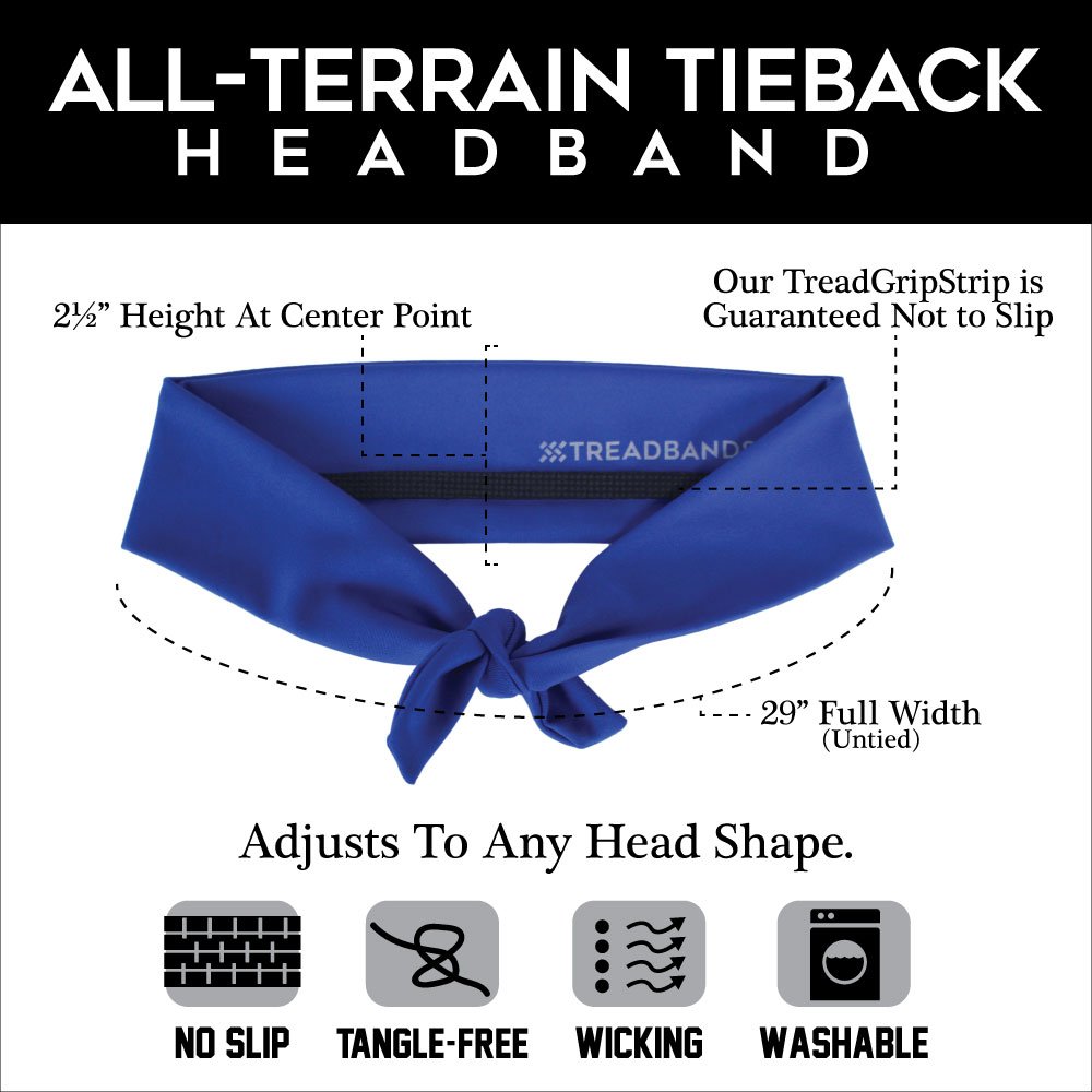 TreadBands All Terrain Non Slip Tieback Headband - Breast Cancer Awareness (Wings of Hope)