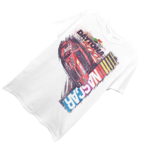 NASCAR Vintage Daytona 500 Shirt - Vintage Race Car Racing Mens Graphic T-Shirt (White, Small)