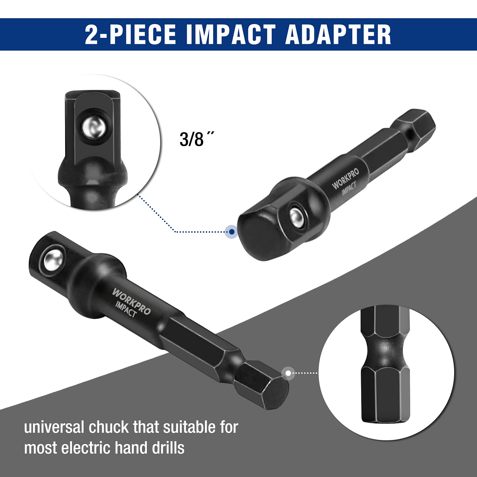 WORKPRO 15 Pieces Impact Bolt & Nut Remover Set, 3/8β Drive Bolt Extractor for Removing Stripped, Damaged, Rounded off and Rusted Bolts & Nuts