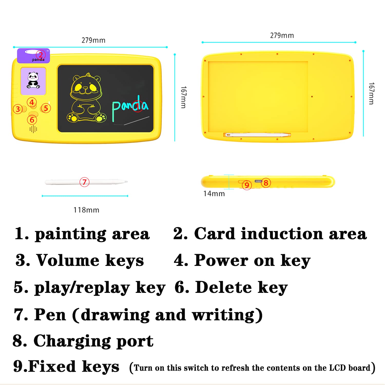 Talking Flash Cards,Toddler Toys 2 in 1 Flash Cards Learning Toy and LCD Writing Tablet for 2 3 4 5 6 Year Old Kids, 112 Pcs Flash Cards 224 Words, Preschool Educational Gift