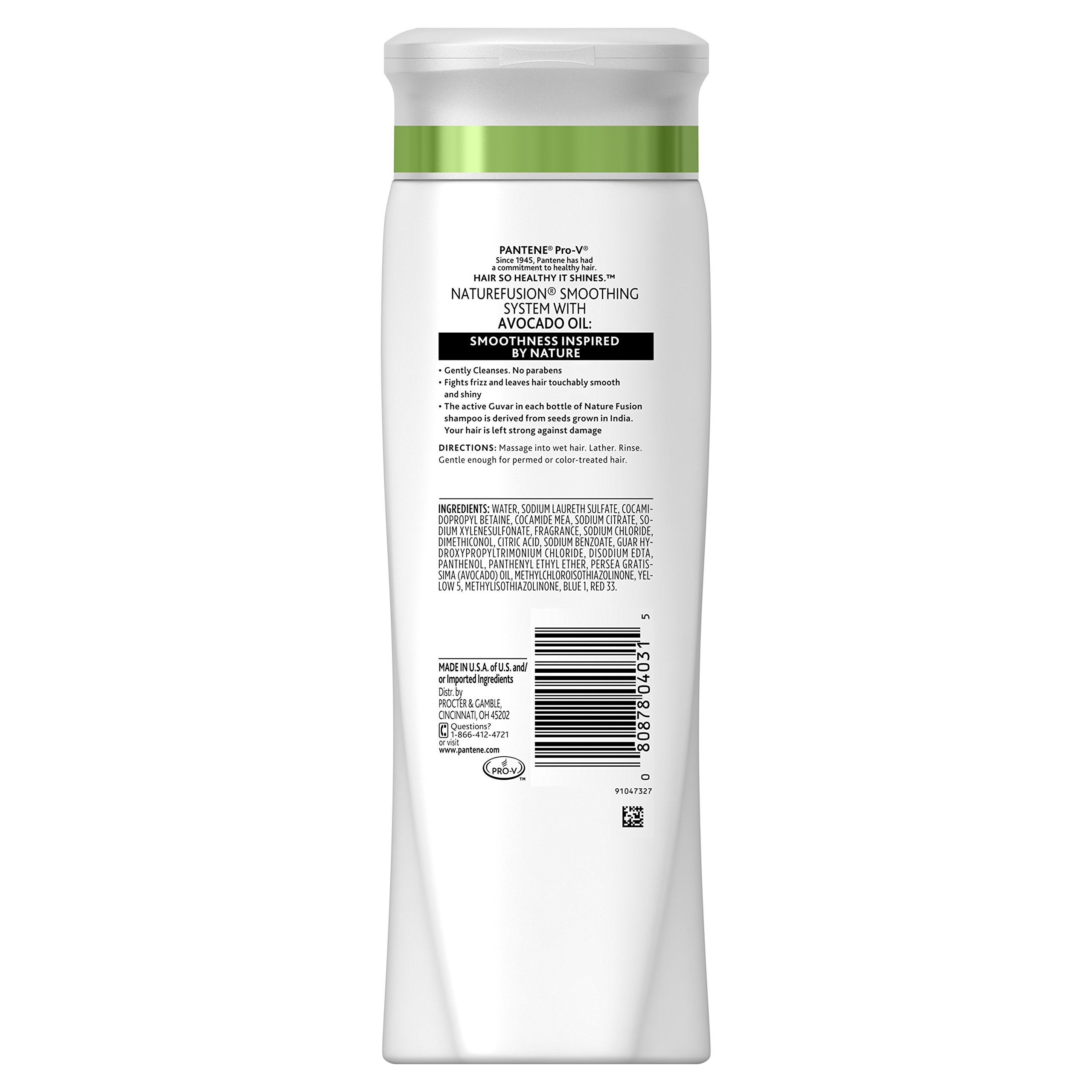 Pantene Pro-V Nature Fusion Smoothing Shampoo with Avocado Oil 12.6 fl oz (Pack of 3)