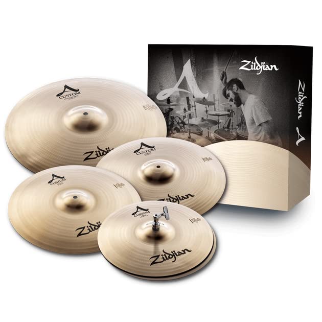 Zildjian A20579-11 A Family Custom Cymbal Pack Bundle with Cymbal Bag, Drumsticks, and Austin Bazaar Polishing Cloth