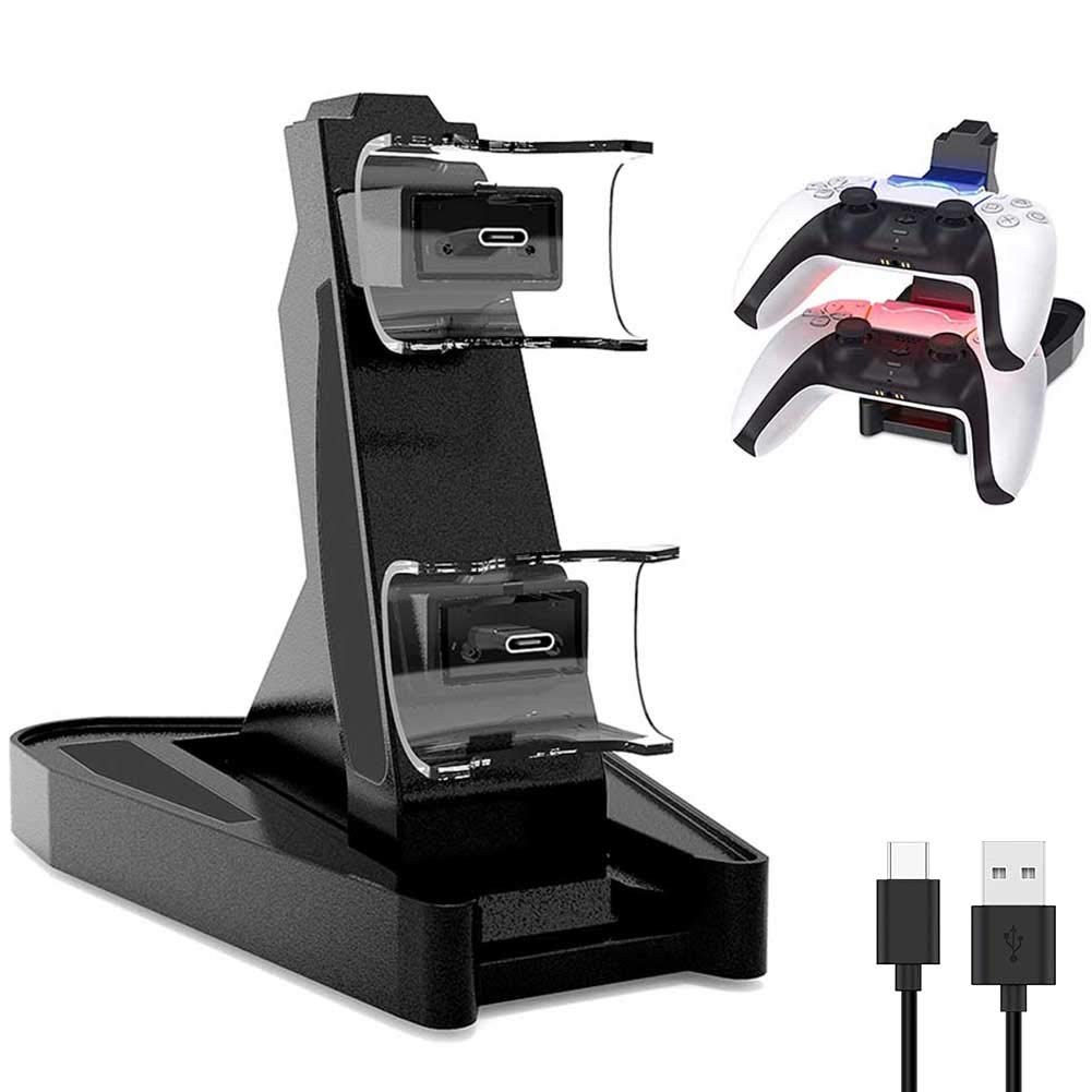 PS5 DualSense Controller Charger, Aosai Playstation 5 Controller Charger Charging Docking Station Stand.Dual USB Fast Charging Station & LED Indicator for Sony PS5 DualSense Controller (Black)