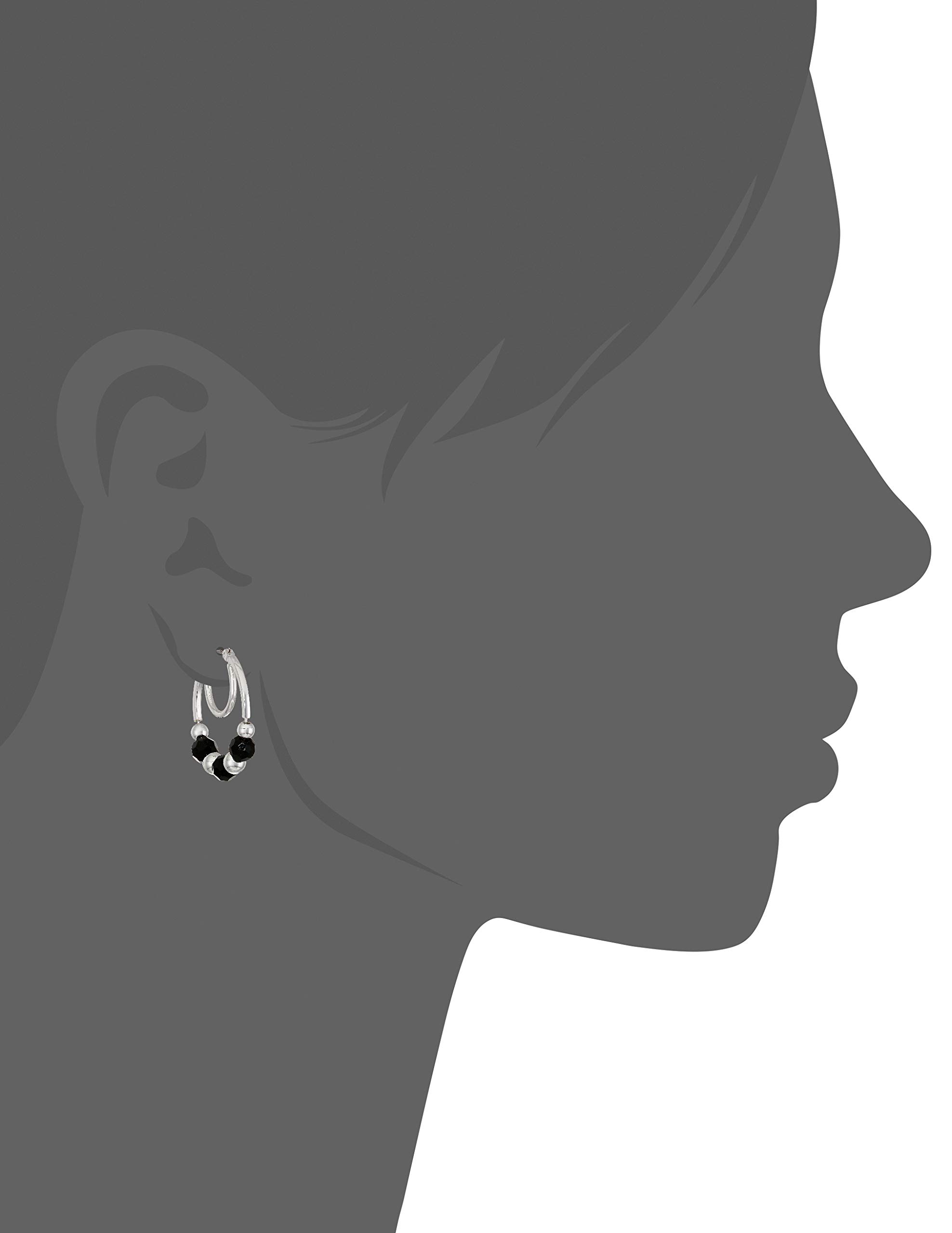 Nine West Women's Jet Hoop Earrings, Size: 0