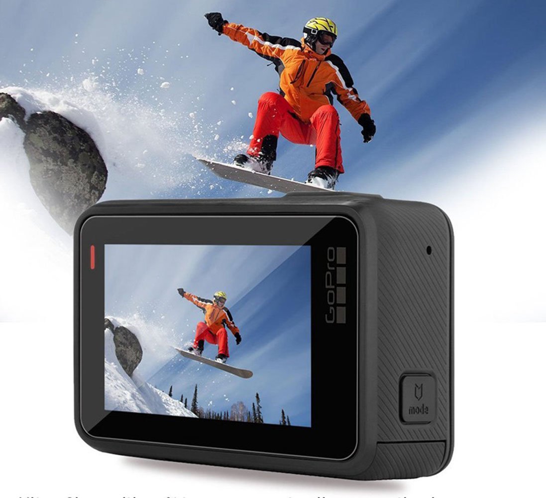 PCTC Screen Protector Compatible for Gopro Hero 7 6 5 Black Sport Action Camcorder Tough Screen (4 Pack)