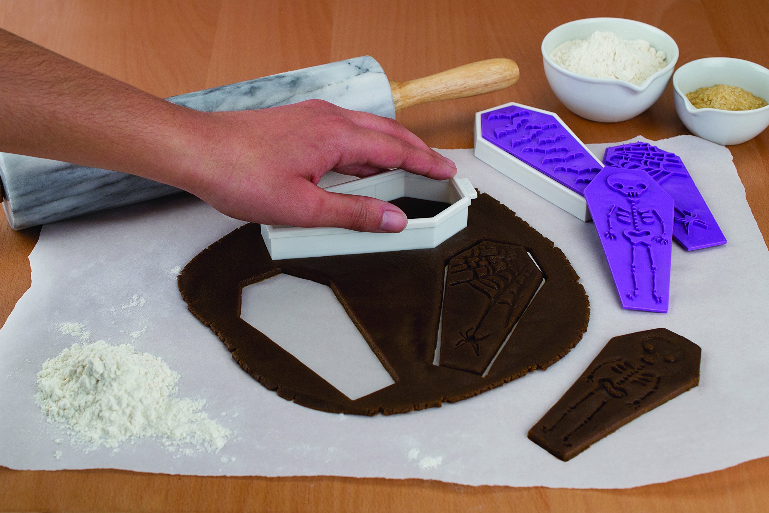 Tovolo Coffin Holiday Cookie Cutters, Templates Reverse, Dishwasher Safe - Set of 6