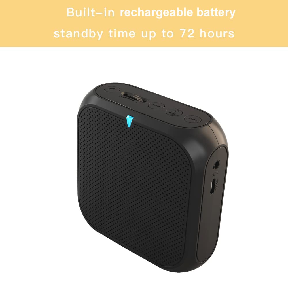 Portable Rechargeable Mini Voice Amplifier with Wired Microphone Headset and Waistband, Classroom Microphone and Speaker for Teachers, Singing, Coaches, Training, Presentation, Tour Guide