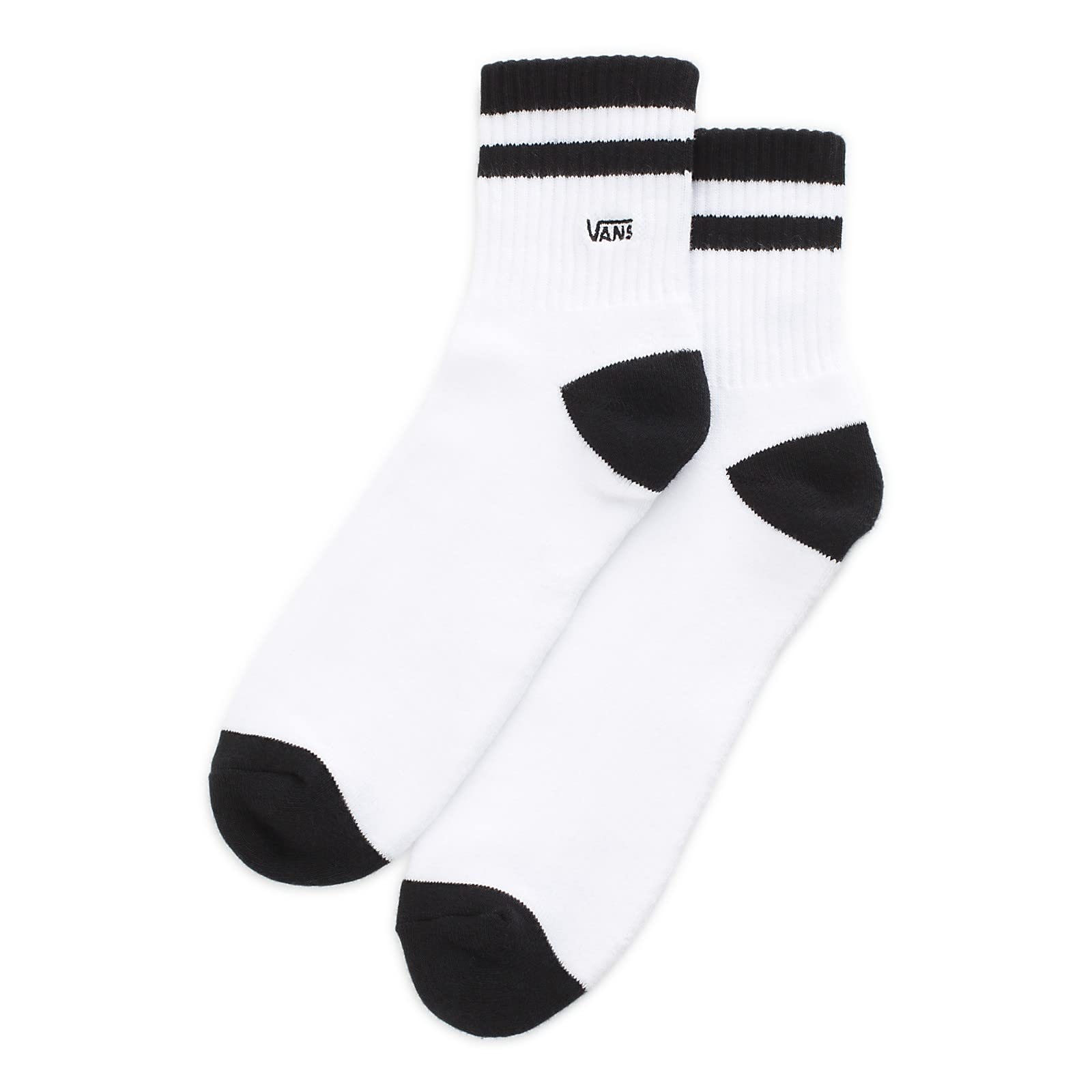 Vans Men's Half Crew Socks, White/Black (1 Pair), Size 6.5-9