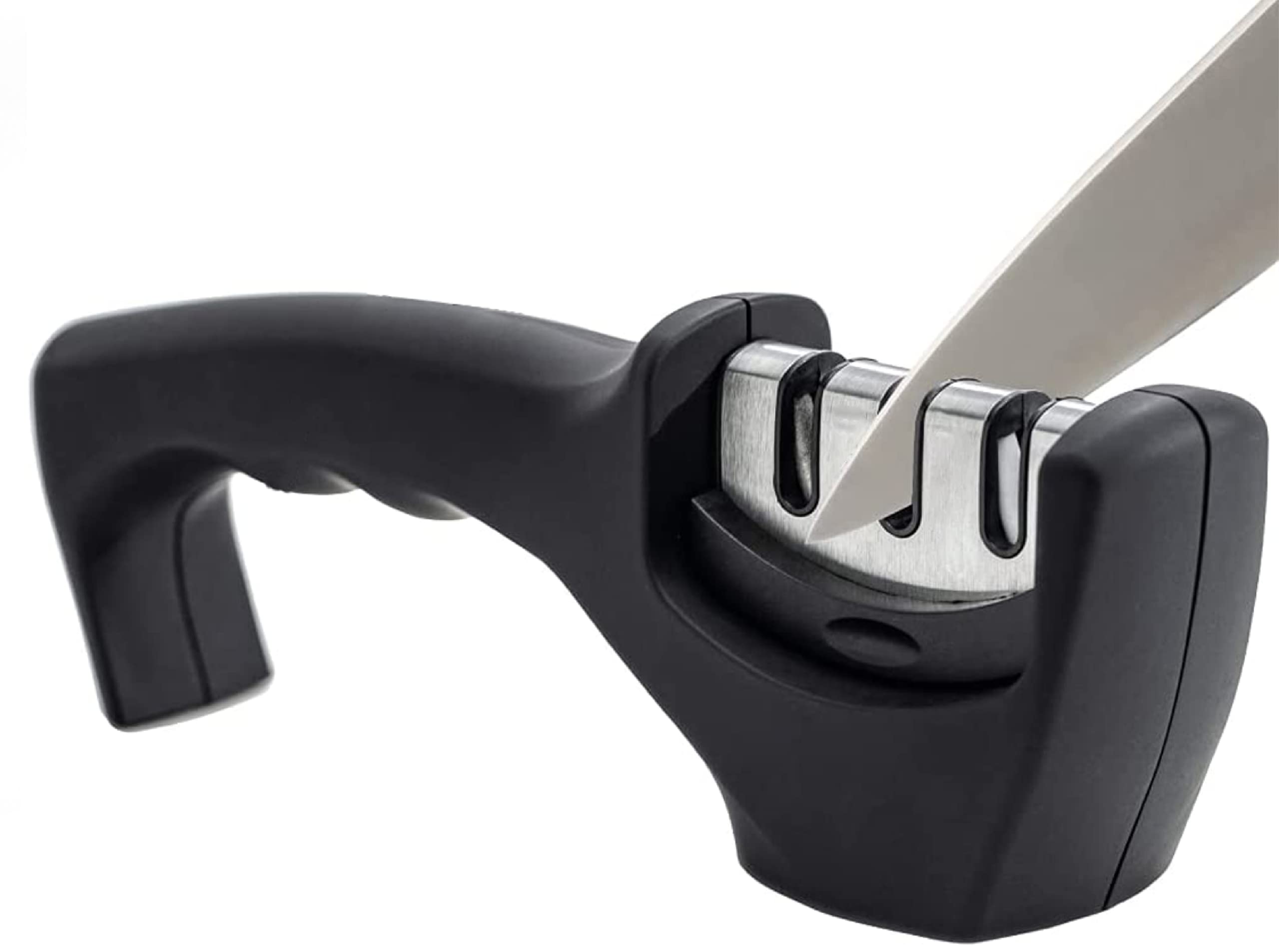 SafeFlame 3-Stage Knife Sharpener, Restore Kitchen Knives with 3 Sharpening Stages, Repair, Sharpen, and Polish for Dull Blades, Professional Chef's Choice (KS-001)