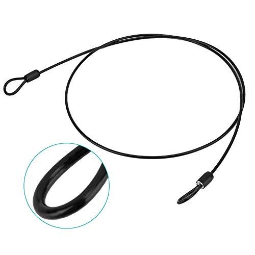 Portable Stainless Steel Use with Padlocks Cable Lock for Locking Bike Bicycle Scooter(Black)