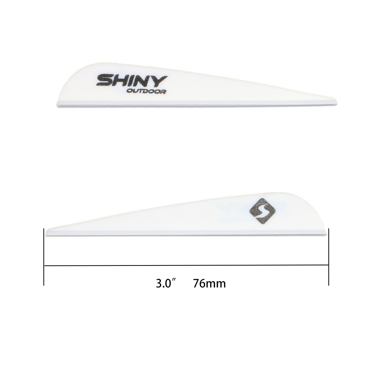 Tiger Archery 3Inch Arrow Vanes Plastic TPU Feather Fletches for DIY Archery Hunting Targeting Arrows(50 PK) (White)