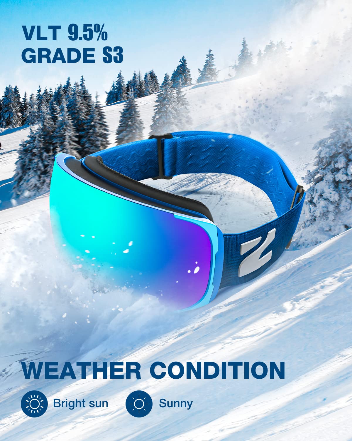 ZIONOR Lagopus Ski Goggles Z1 Zipon HD Lens Ski Goggles