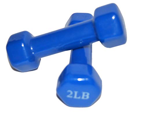 Piedrunner Dumb Bell 2Lbs Each 2PCS, Neoprene Cover, Plastic Immersion Coated, Hand Weights, Yoga Training Equipment, Sports Training Accessories Dumbbells 2 Pounds 1 Set (Blue)