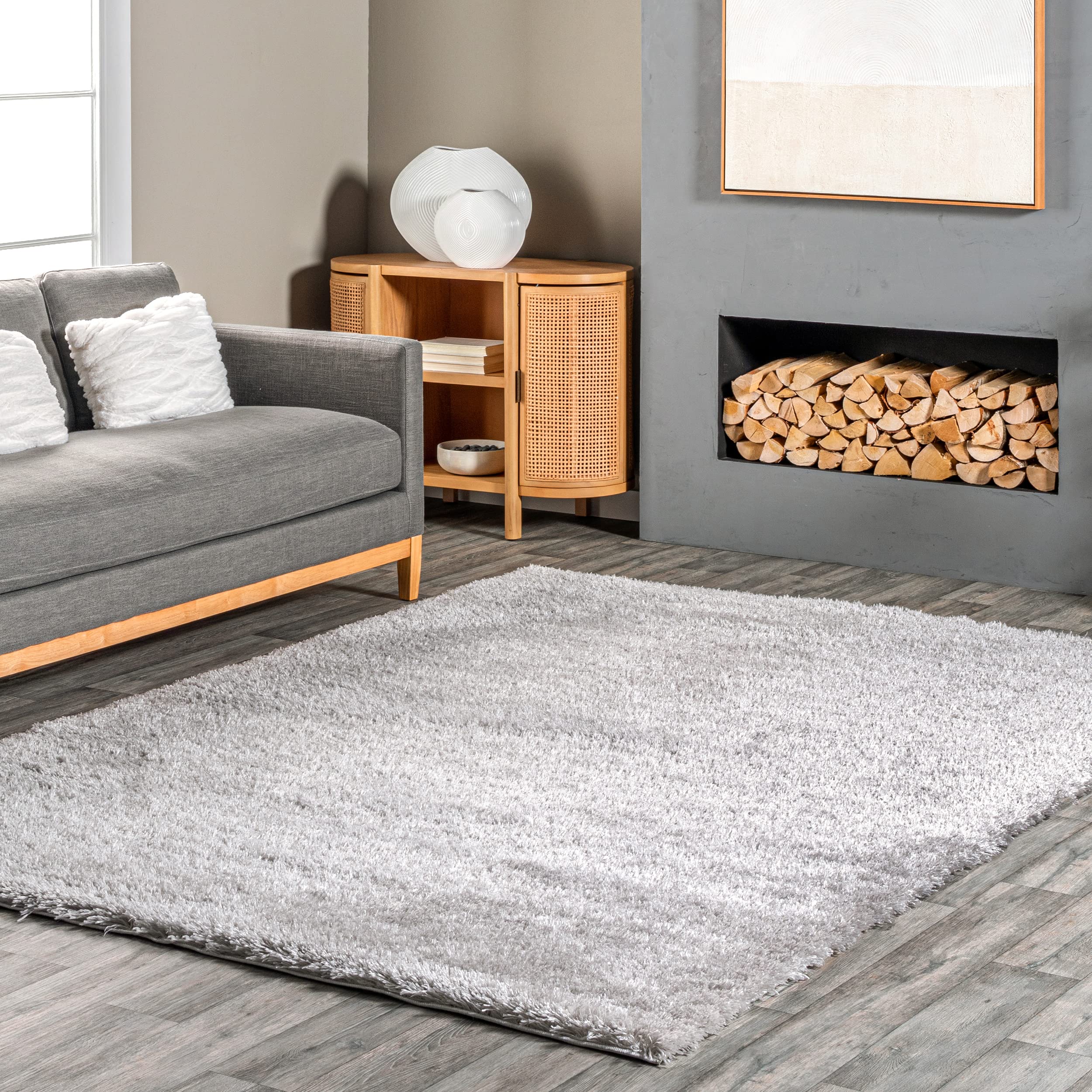 nuLOOM Gynel Contemporary Shag Area Rug, 8x10, Baby Pink