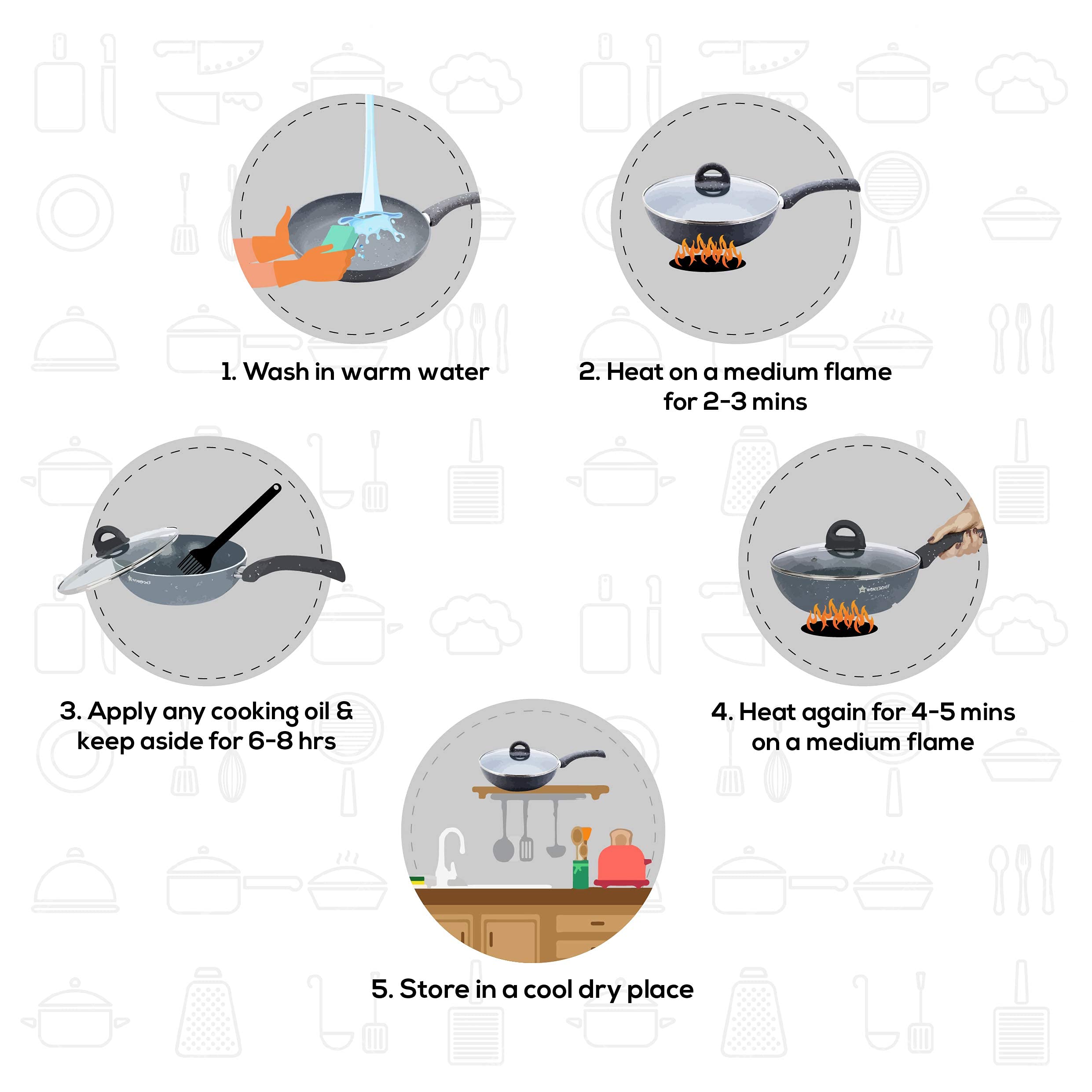 Wonderchef Granite Wok with lid