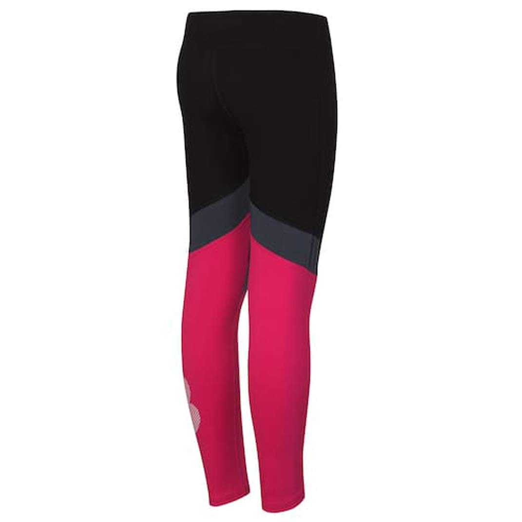 New Balance Big Girls' Performance Tights, 14, Grey Black Pink