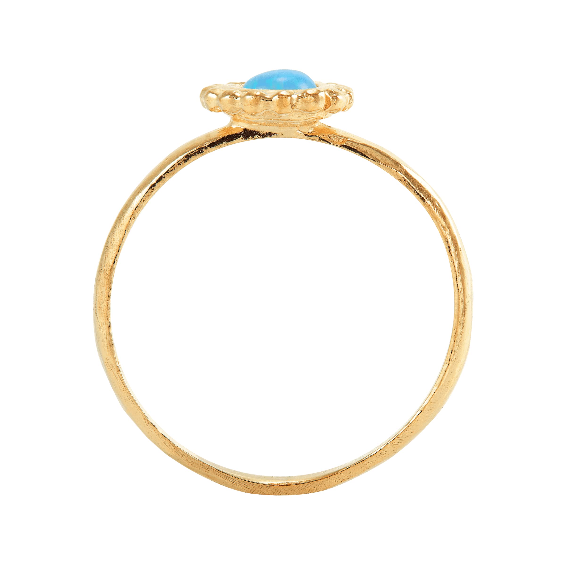 Silpada 'Blue Lagoon' Lab-Created Opal Ring in 14K Yellow Gold-Plated Sterling Silver, Size 10, Size 10