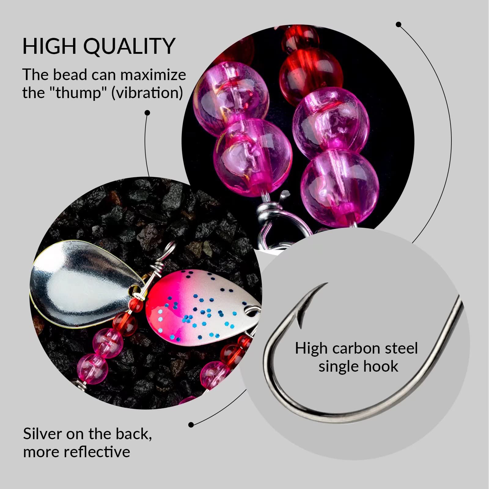 THKFISH Spinner Baits Fishing Spinner Baits Trout Spinners Trout Lures Colorado Spinner D-5pcs