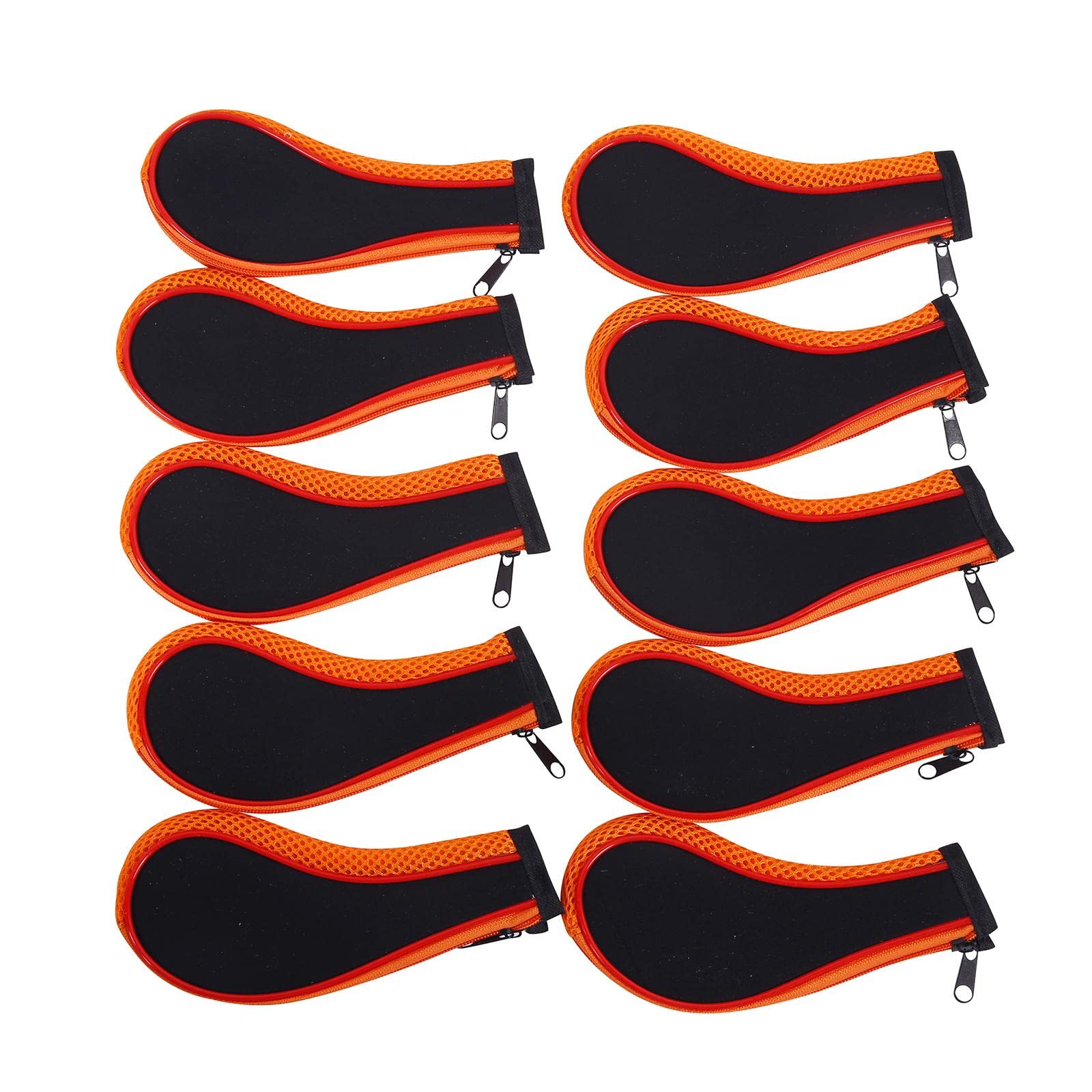 Vaveren 10 Pieces Colorful Golf Iron Headcover Set Golf Club Head Cover for Training Equipment, Orange and Black