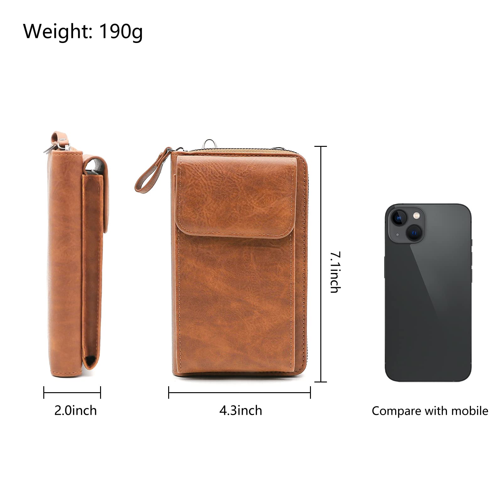 YAMEIZE Small Crossbody Bag for Women - Travel Shoulder Bag Cell Phone Wallet Purse witn Adjustable Shoulder Strap