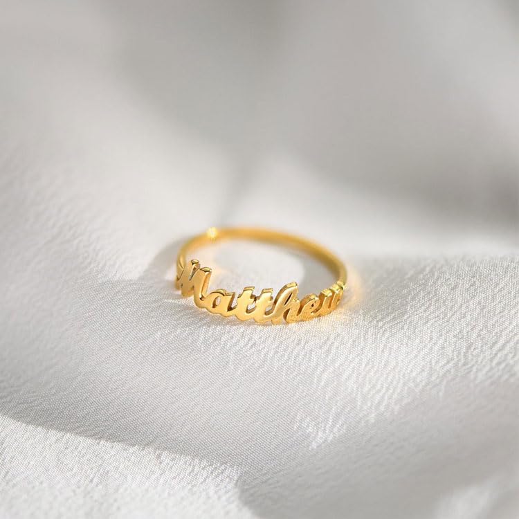 PLATYCO Personalized Name Ring 925 Sterling Silver Name Ring Personalized Custom Ring for Women