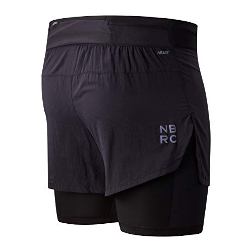 New Balance Men's Q Speed 5 Inch 2 in 1 Short, Black, X-Large
