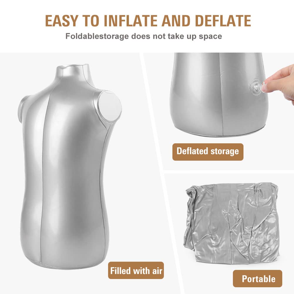 Newsmarts Inflatable Child Mannequin Half Body Armless Torso Shirt Dress Form Display Dummy Model