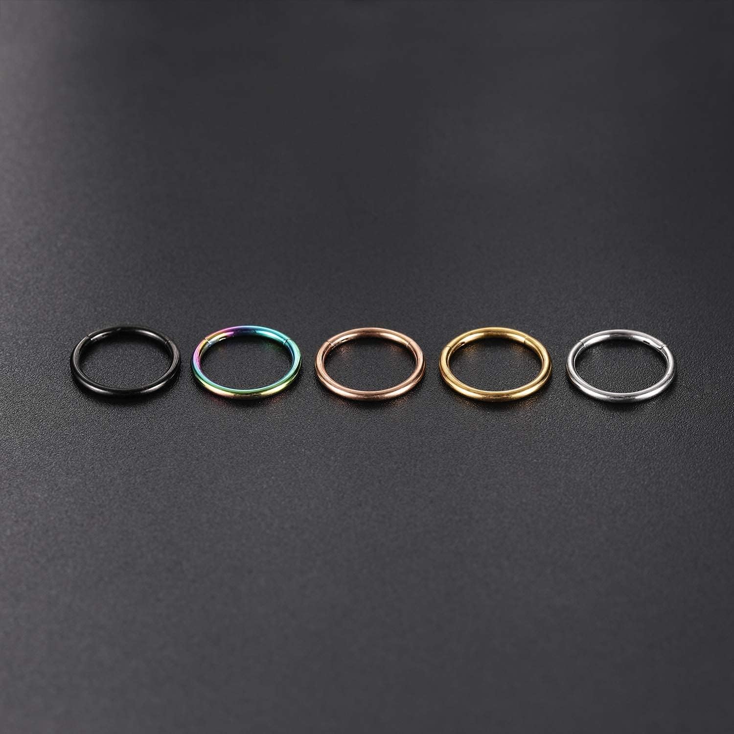 PEAKLINK G23 Titanium 16G Hinged Segment Clicker Nose Ring Hoop Cartilage Earrings Body Piercing 8mm Helix Counch Jewelry