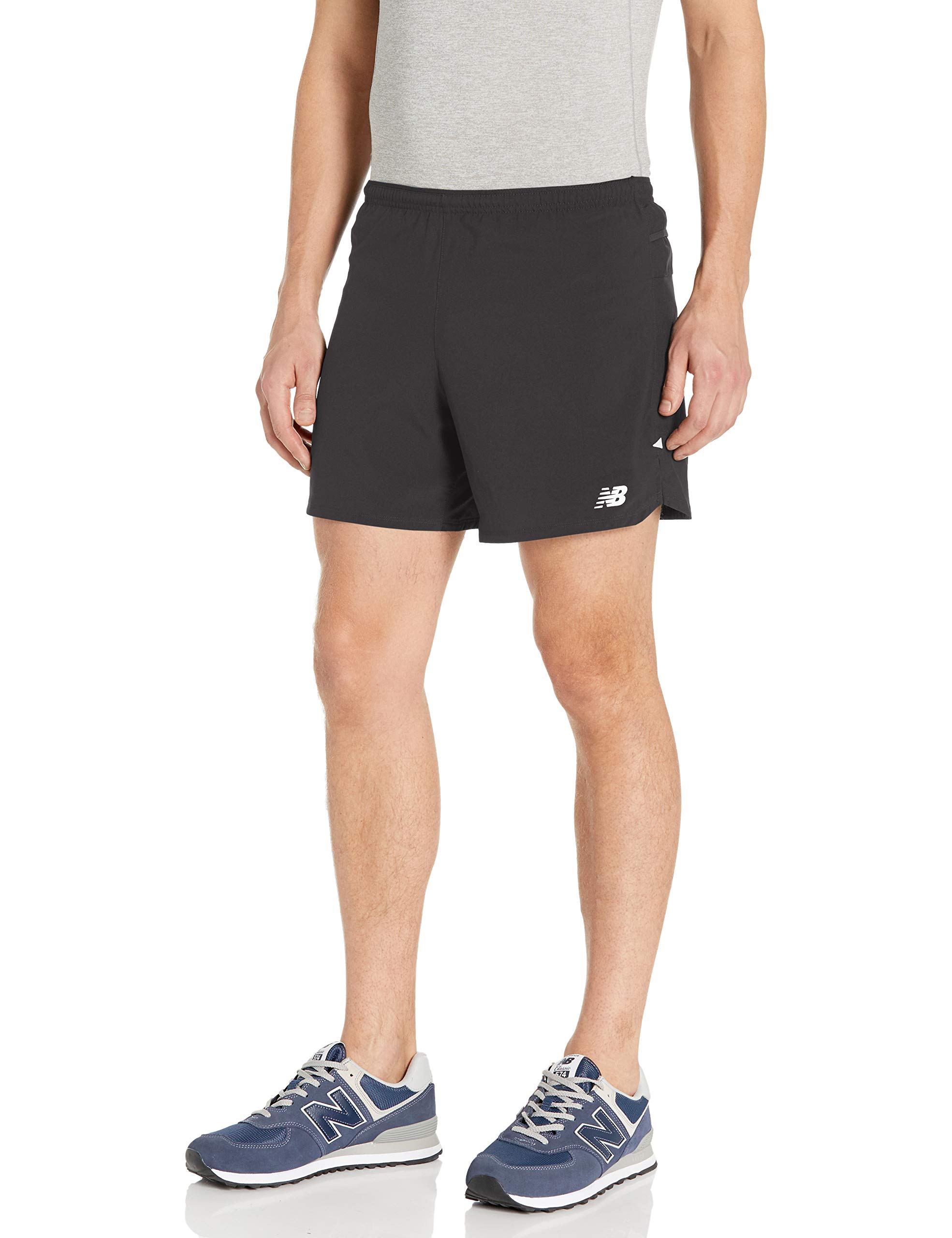 New Balance Men's Impact Run 5 Inch Short, Black , X-Large