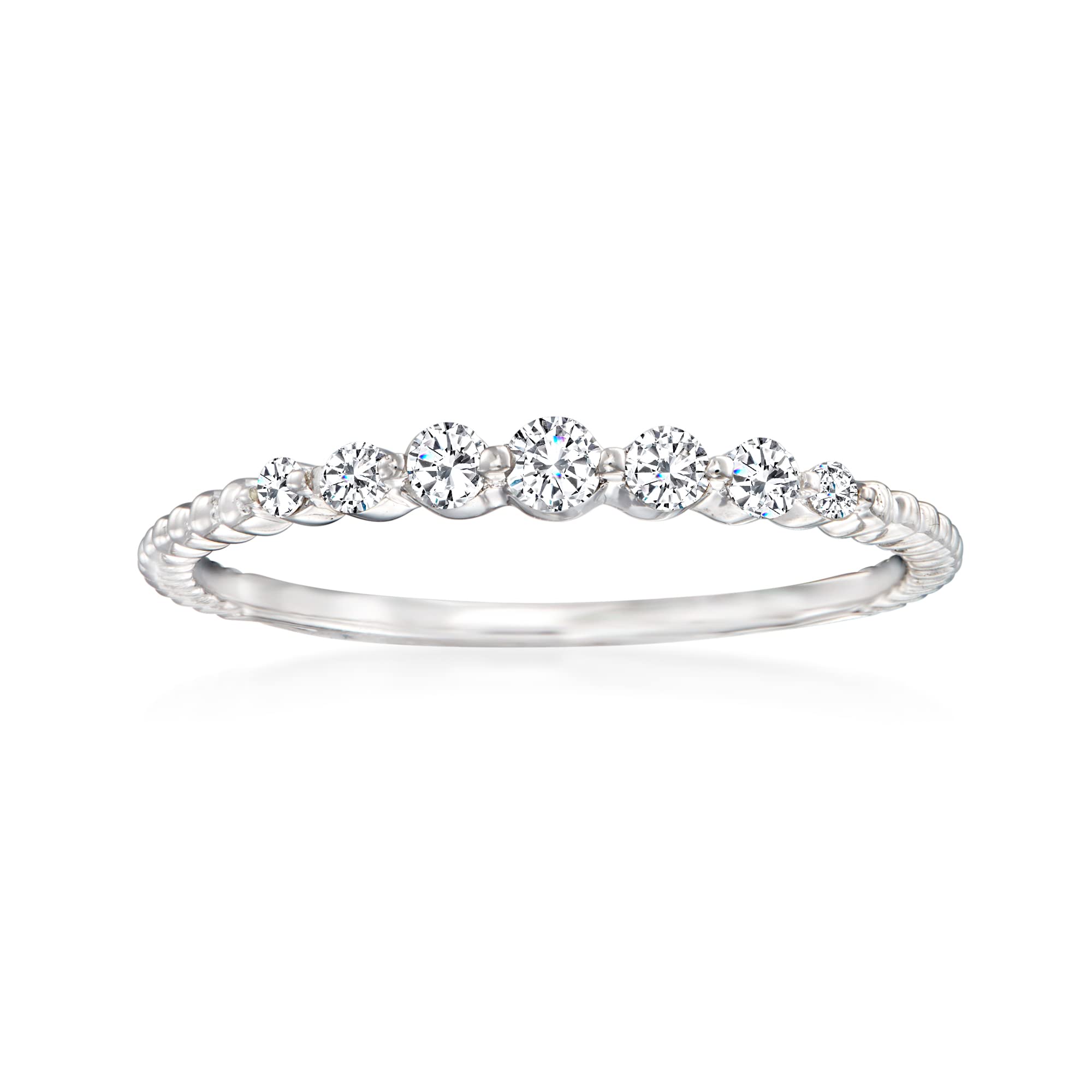 Ross-Simons RS Pure - 0.20 ct. t.w. Diamond Ring in Sterling Silver. Size 7
