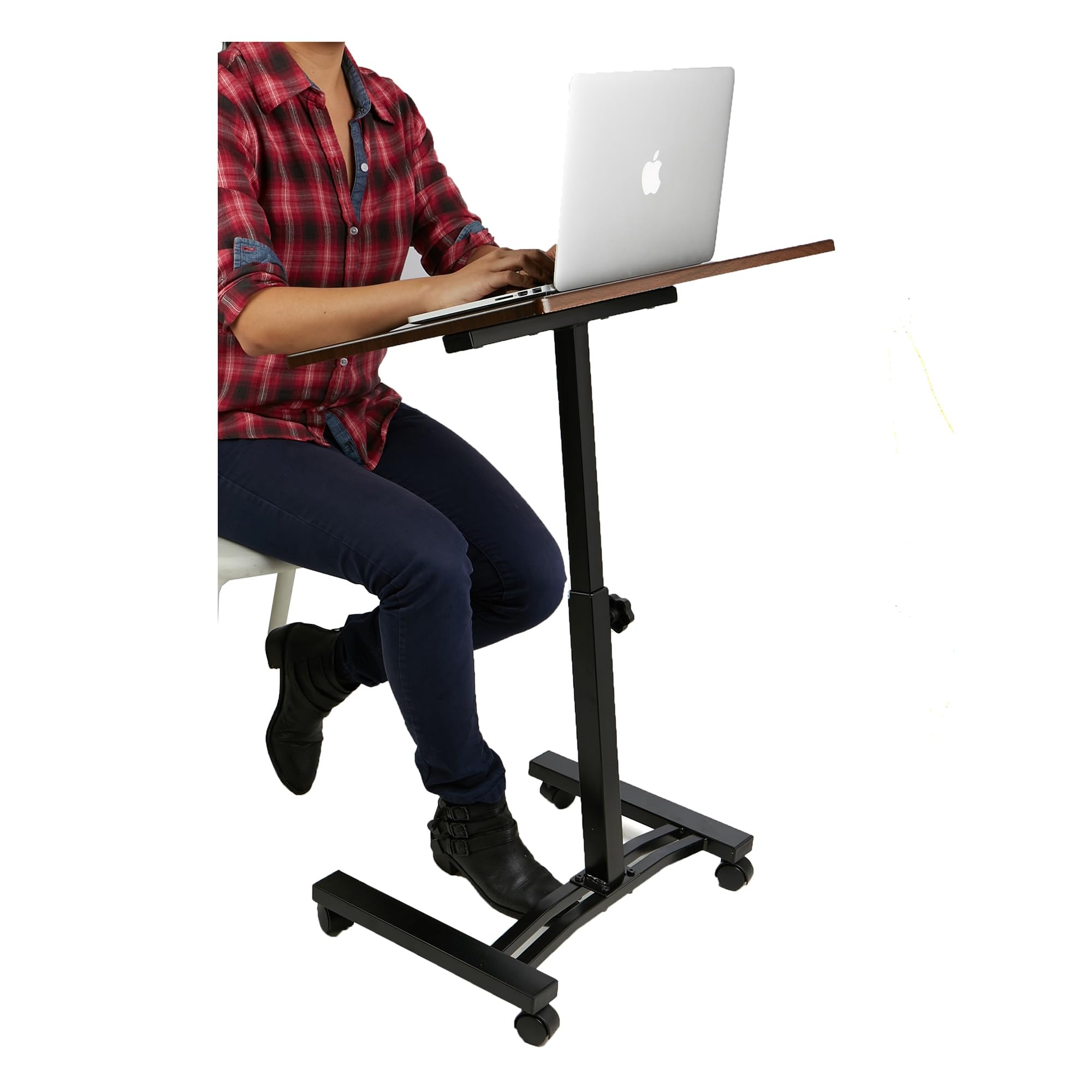 Mind Reader Sit and Stand Laptop Cart, Lap Desk, Adjustable, Black
