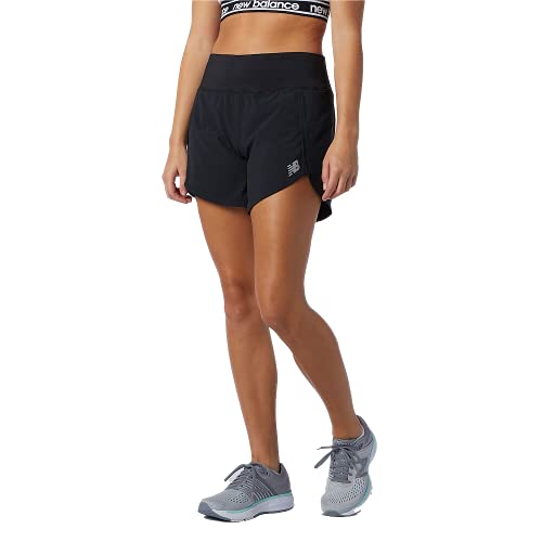 New Balance Women's Impact Run 5 Inch Short, Black , Medium