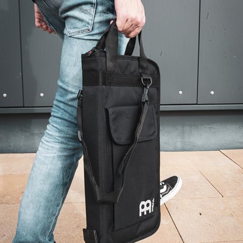 Meinl Percussion Drum Stick Bag with Extra Outside Pocket and Floor Tom Hooks β for Mallets, Brushes and Accessories, Black, Standard (MSB-1)